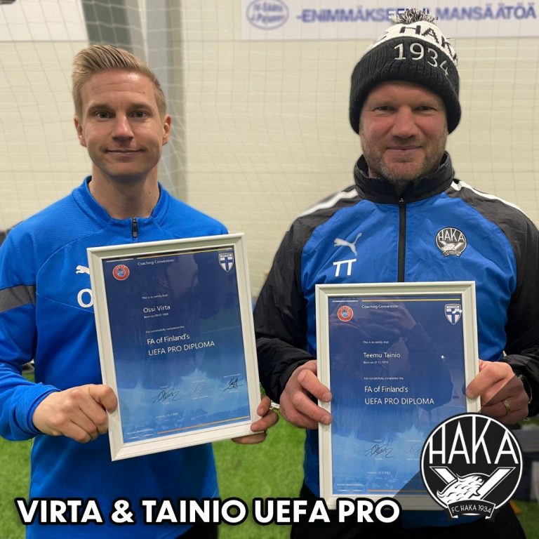 Teemu Tainio ja Ossi Virta valmistuivat UEFA PRO -valmentajiksi - FC Haka
